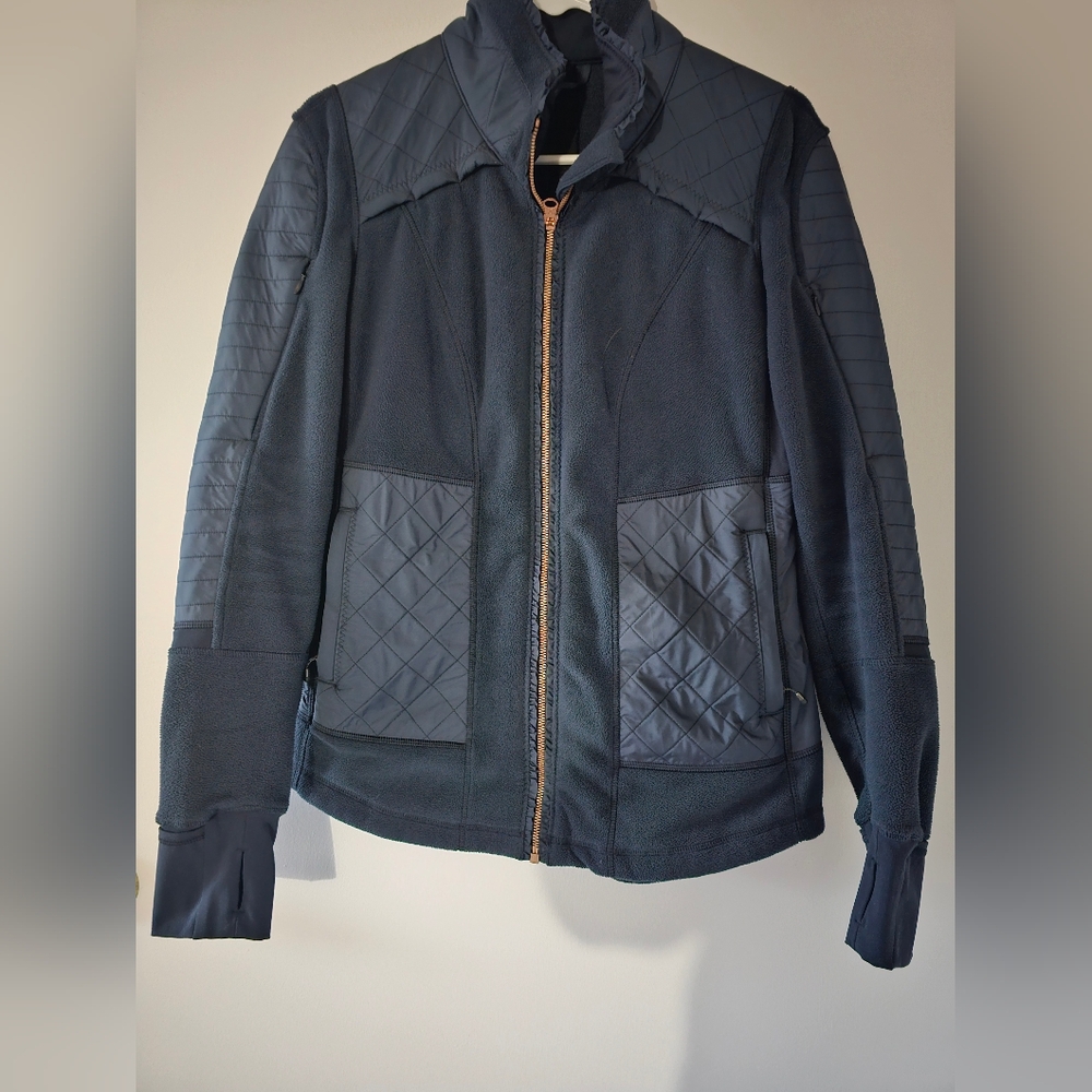 Lululemon Fleece Jacket Navy Blue Color - Gem